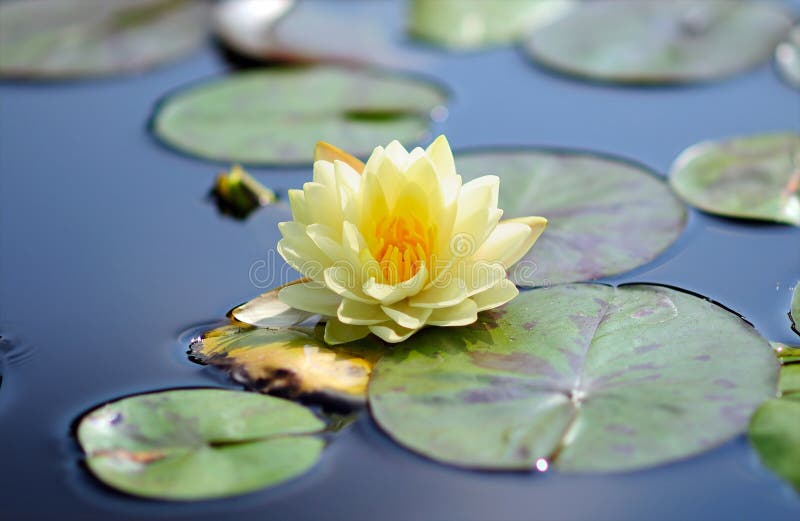 Yellow Water Lily stock image. Image of biology, petal - 217333801