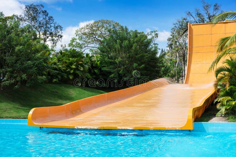 Water slides and fountains stock photo. Image of modern - 133016744