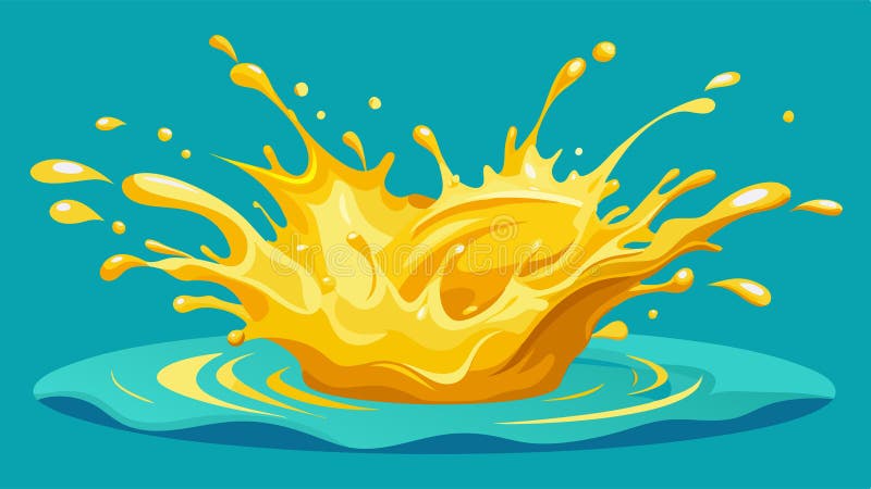 Yellow water splash stock vector. Illustration of water - 343600442