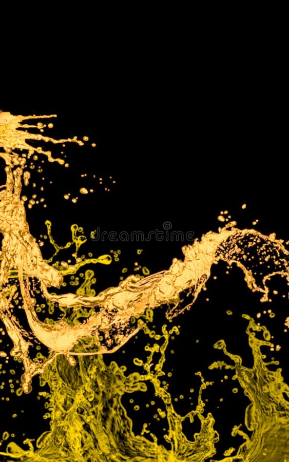 Yellow Water Splash Isolated on Negative Frame. Yellow Water Stock ...