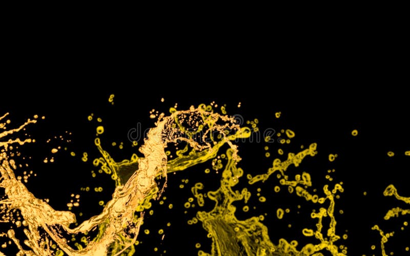 Yellow Water Splash Isolated on Negative Frame. Stock Illustration ...