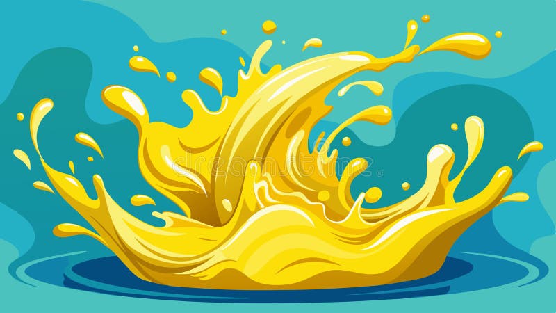 Yellow water splash stock vector. Illustration of splash - 342873670