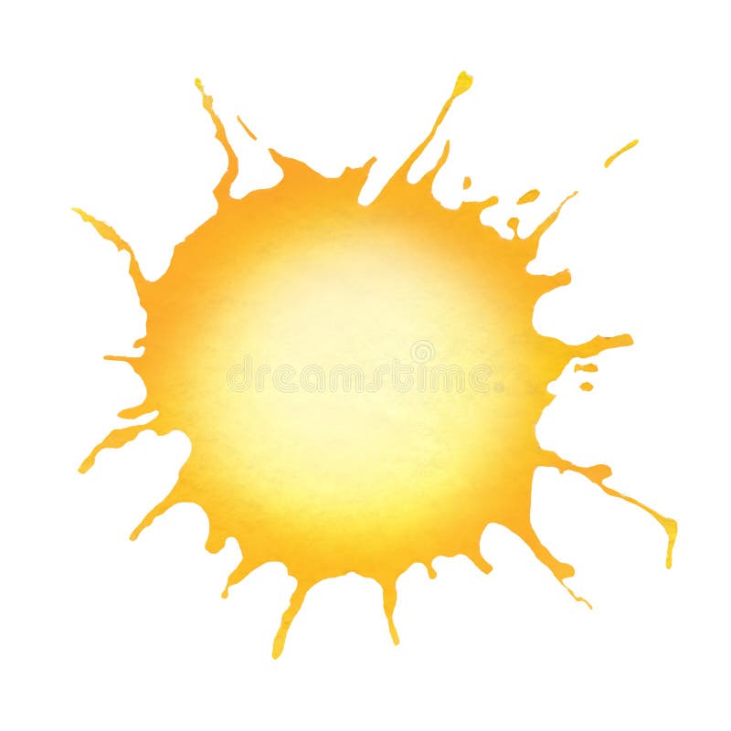 Abstract Yellow Watercolor Stain Stock Illustration - Illustration of ...