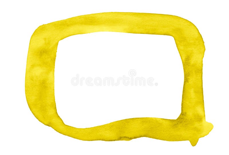 Yellow Watercolor Frame - Abstract Rectangular Background for Design ...