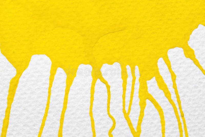 Yellow Watercolor with Splashes. Layered on White Paper Stock Image ...