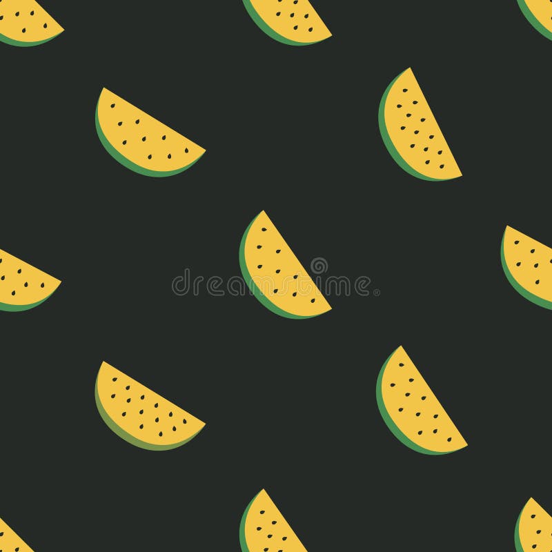 Yellow watermelon pattern stock vector. Illustration of graphics - 67258606