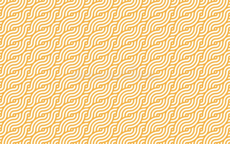 Yellow Wave Arc Pattern in Seamless Retro Design Stock Image - Image of ...