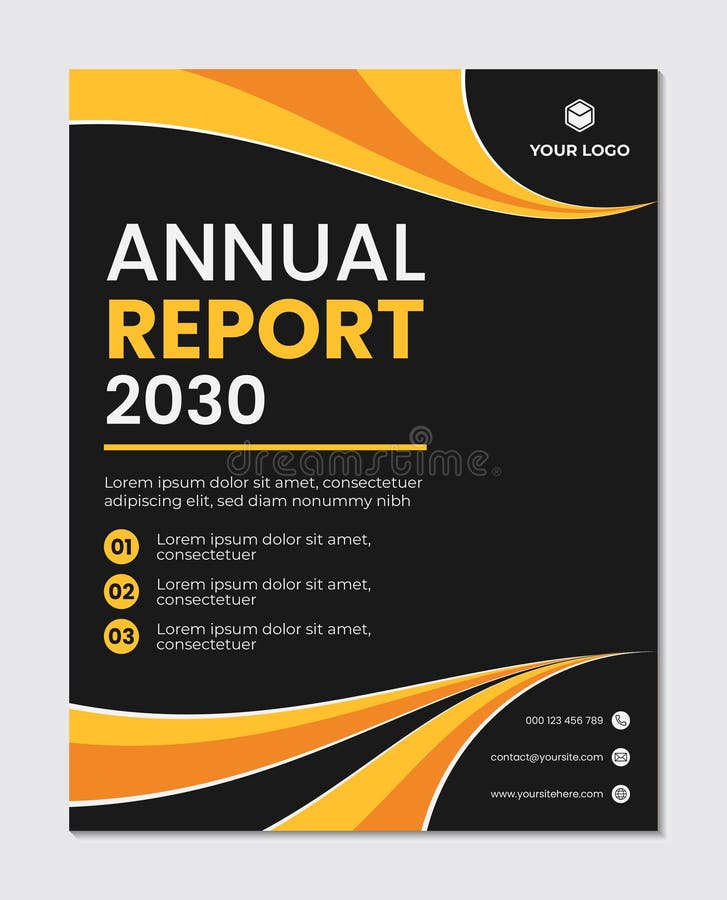 Yellow Wave Modern Design Business Annual Report Template Stock Vector ...