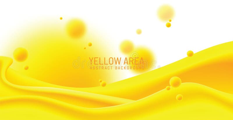 Yellow Waves and Floating Bubbles, Vector Illustration Stock Vector ...