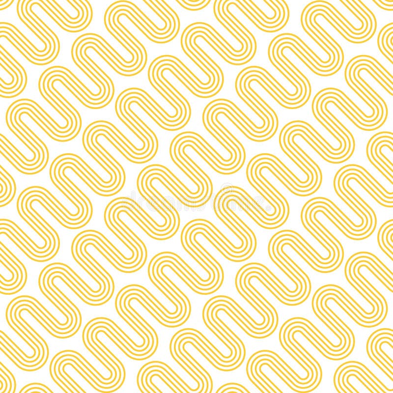Yellow Waves on White Background. Vector Seamless Pattern Stock Vector ...