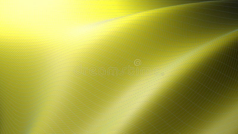 Yellow Waving Surface Background Abstract - 3D Rendering Illustration ...