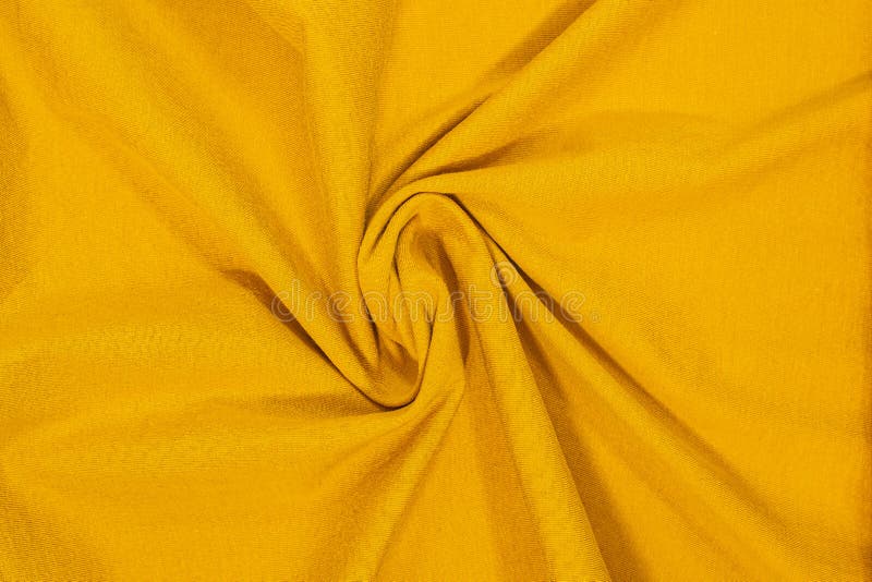 Yellow Wavy Fabric in a Spiral Shape Stock Image - Image of cotton ...