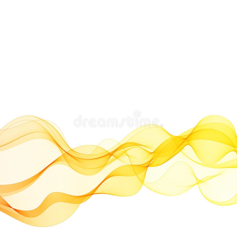 Yellow Wavy Transparent Lines. Background Wave. Eps 10 Stock Vector ...