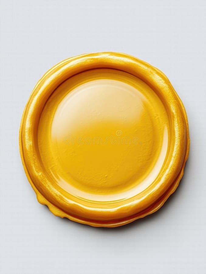 Yellow Wax Seal on White Background Stock Photo - Image of yellow ...