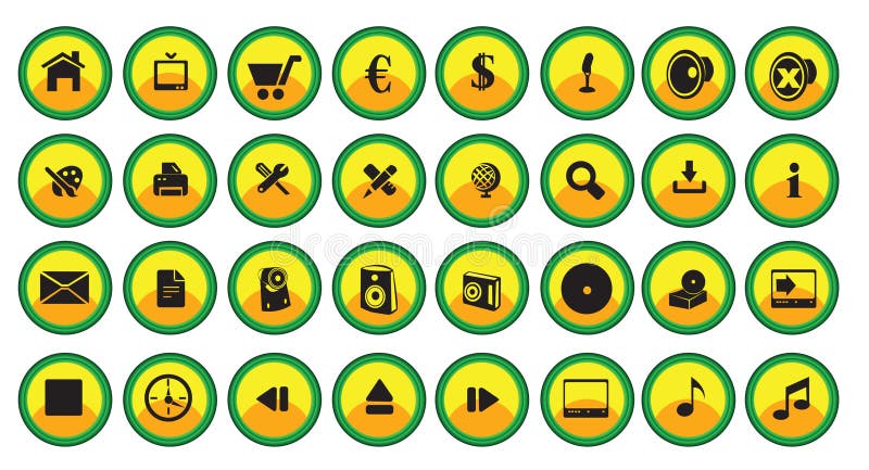 Yellow Web Button Set Picture. Image: 6770985