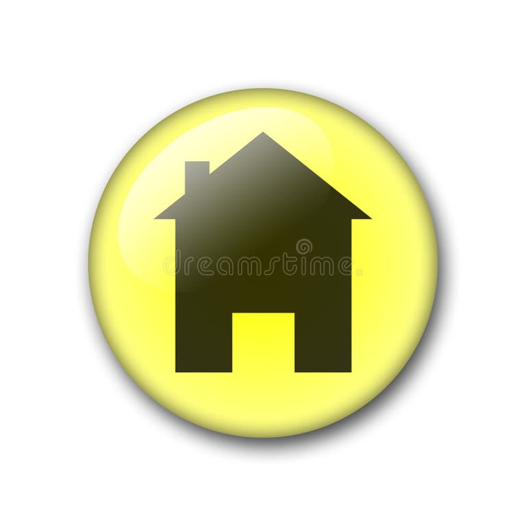 Yellow web home button stock illustration. Illustration of ball - 69938