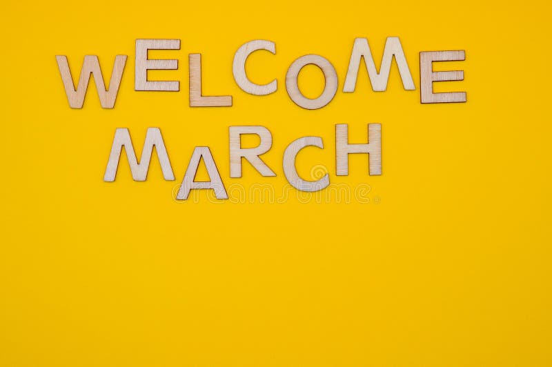 Yellow Welcome March Illustration Stock Photo - Image of cartoon ...
