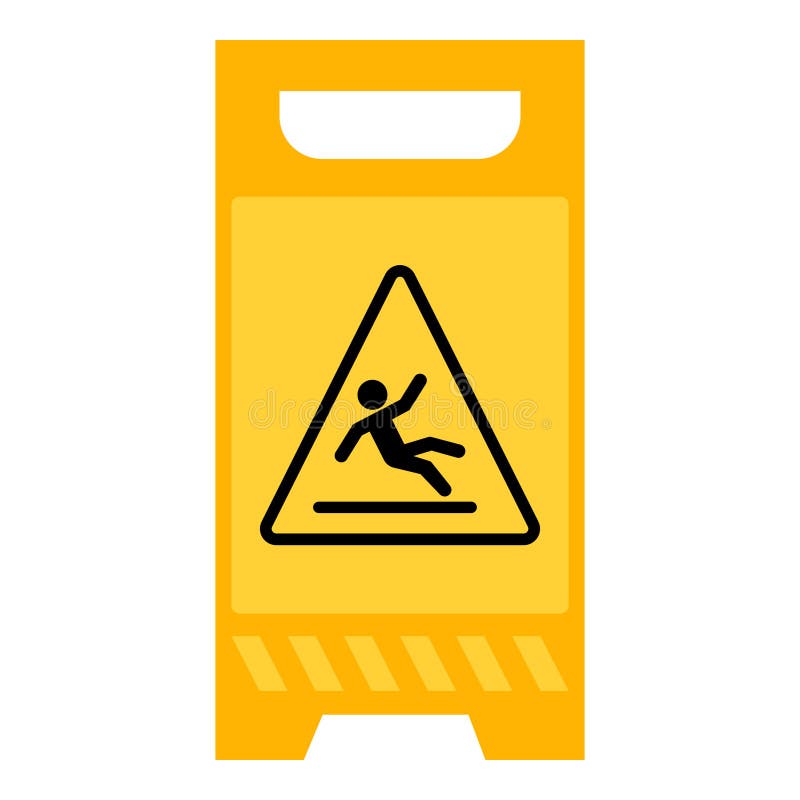 Yellow Wet Floor Warning Sign Vector Stock Illustration - Illustration ...