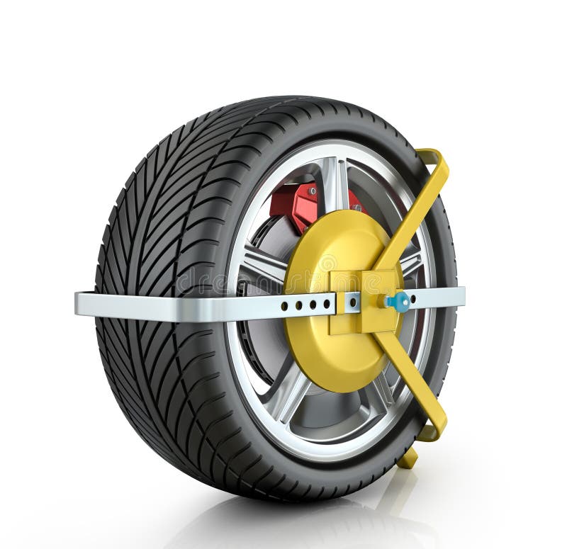 Wheel clamp stock illustration. Illustration of enforcement - 23955809