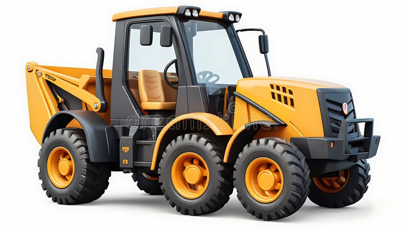 Yellow Wheel Loader 3D Model Stock Illustration - Illustration of ...