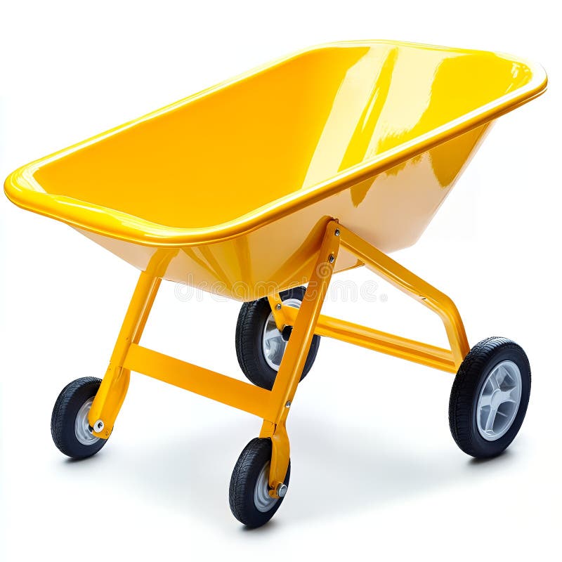 Yellow Wheelbarrow on a White Background Stock Illustration ...
