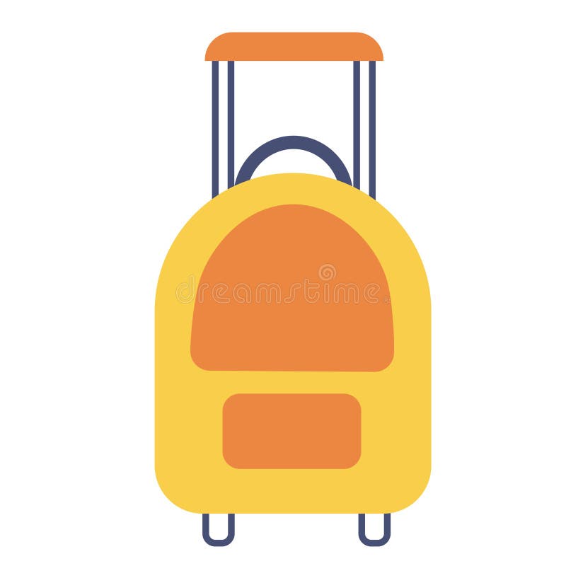 Yellow Wheeled Suitcase Icon. Vector Stock Vector - Illustration of ...