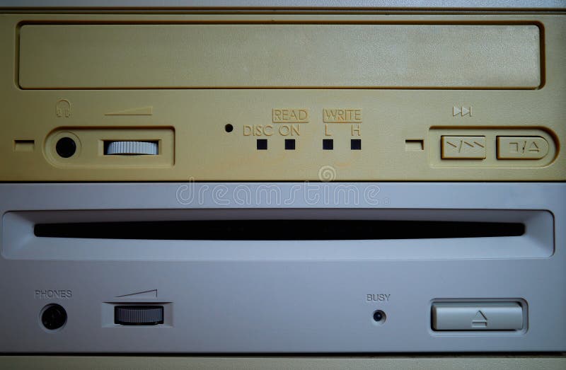 Yellow and White Computer Optical Drives Plastic Stock Image - Image of ...