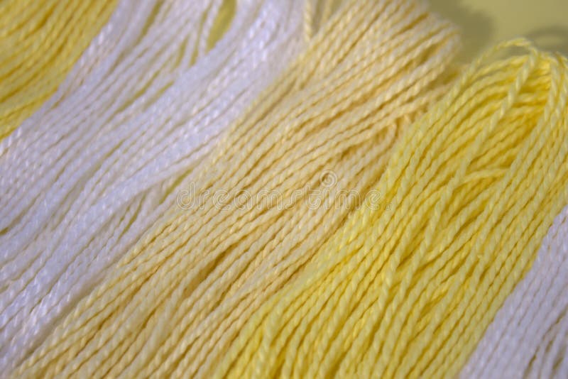 Yellow and White Cotton Embroidery Threads Background Stock Image ...