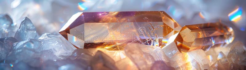 Yellow and White Glowing Crystal Shards Stock Image - Image of ...