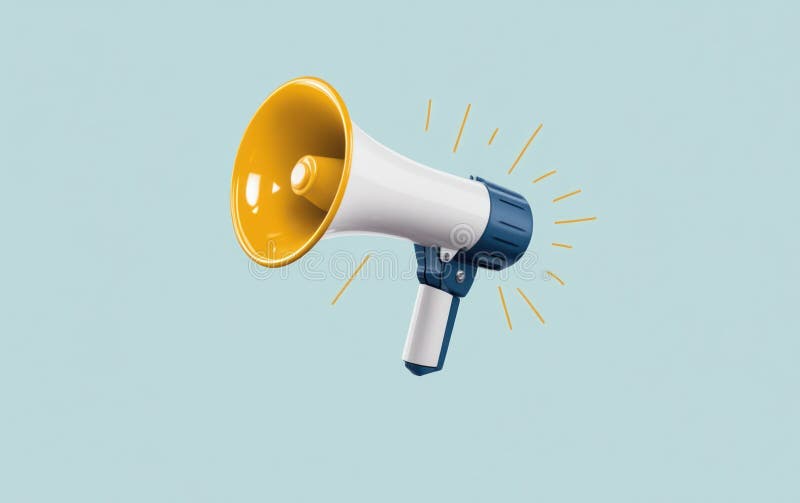 Yellow and White Megaphone Announcement Stock Illustration ...