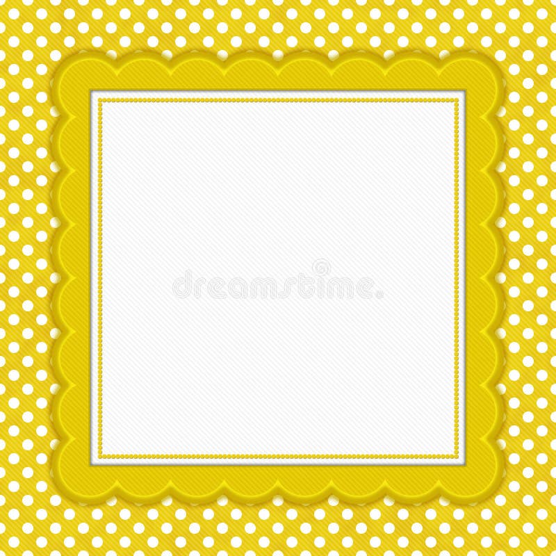 Yellow, White and Black Polka Dot Frame Background Stock Illustration ...