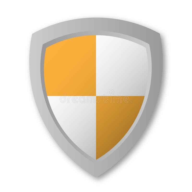 Yellow and White Protection Shield, Vector Illustration Stock Vector ...