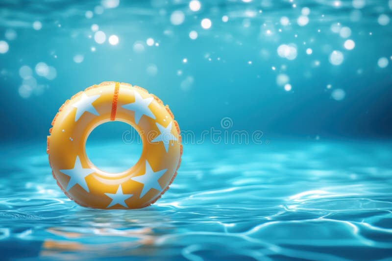 A Yellow and White Star-shaped Float is Resting in the Water, Creating ...
