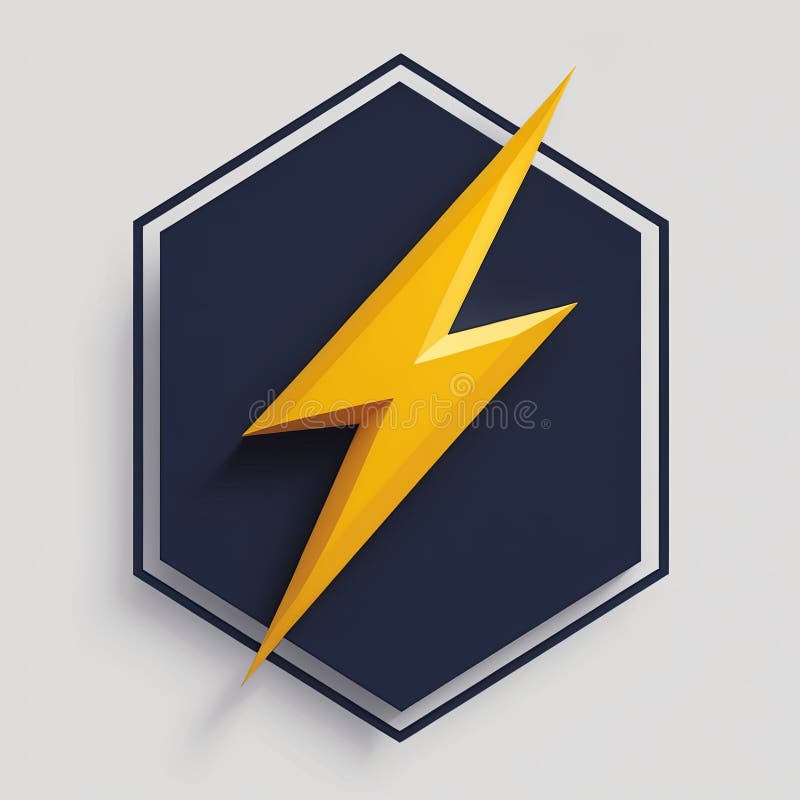 Yellow and White Thunder Symbol Stock Illustration - Illustration of ...