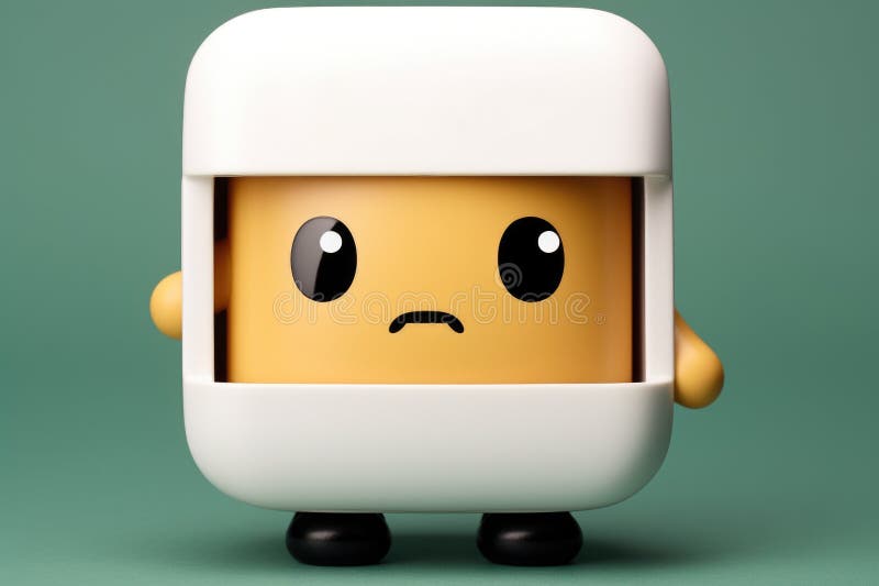 A Yellow and White Toy with a Sad Face, AI Stock Image - Image of ...
