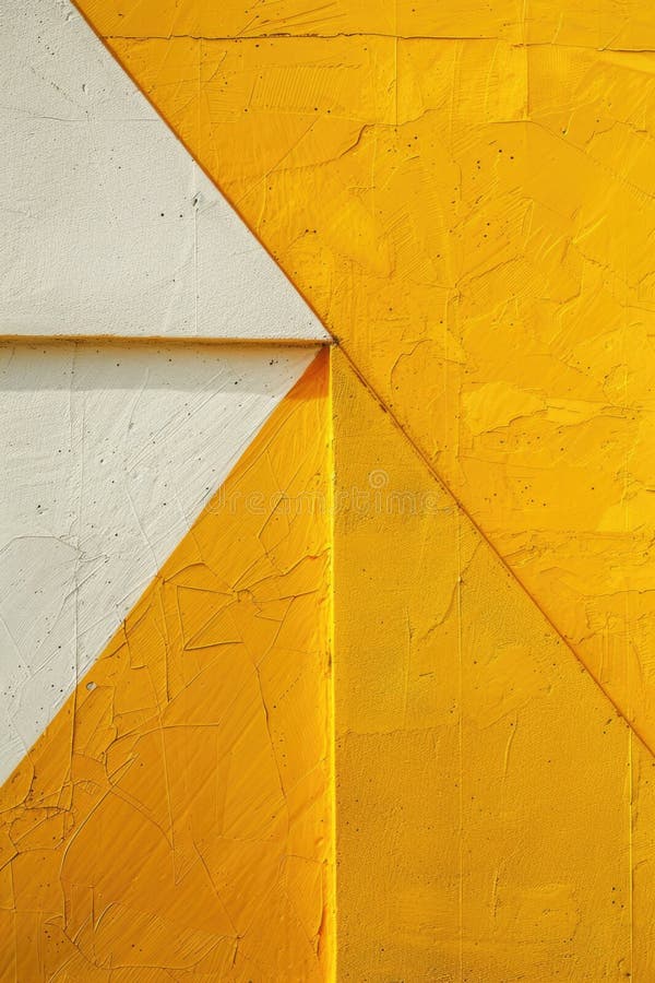 The Yellow and White Wall Has a Triangle Shape Stock Image - Image of ...