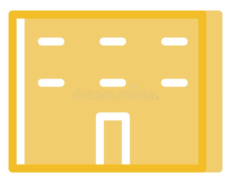 Yellow wide building, icon stock vector. Illustration of design - 260372876