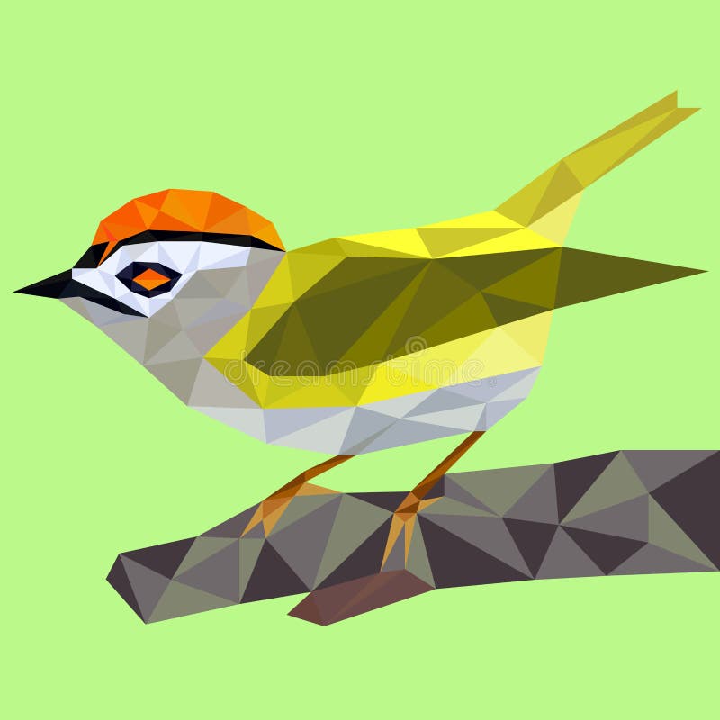 Yellow wild polygon bird stock vector. Illustration of blue - 154705426