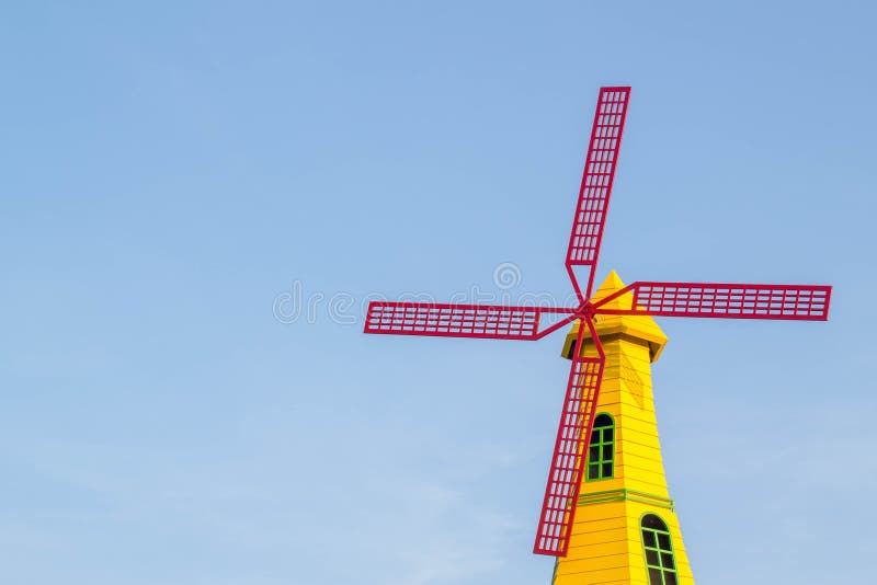 Yellow windmill stock photo. Image of field, windmill - 78667160