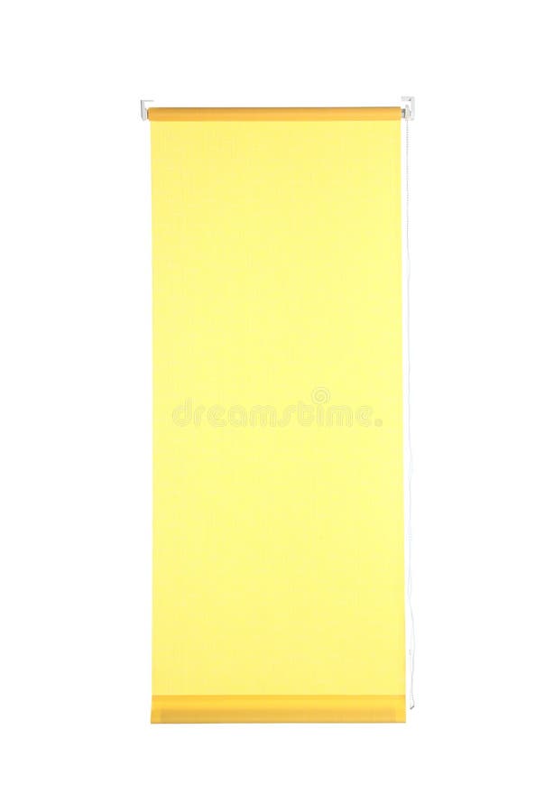 Yellow Window Roller Blind Isolated on White Stock Image - Image of ...
