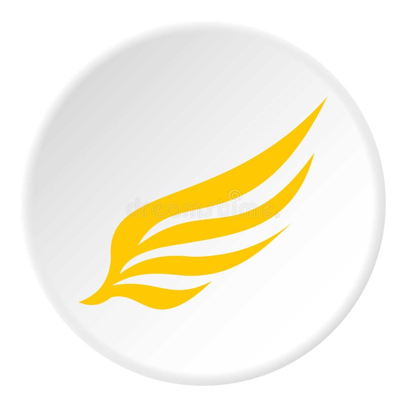 Yellow Wing Icon, Flat Style Stock Illustration - Illustration of ...