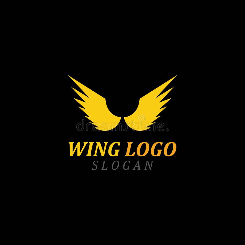 Yellow Wing Logo Vector Illustration Icon. Stock Vector - Illustration ...