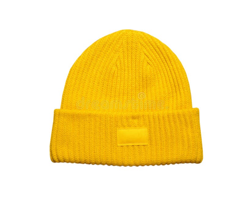 Yellow Winter Hat Isolated on White Background, Winter Cap Isolated ...
