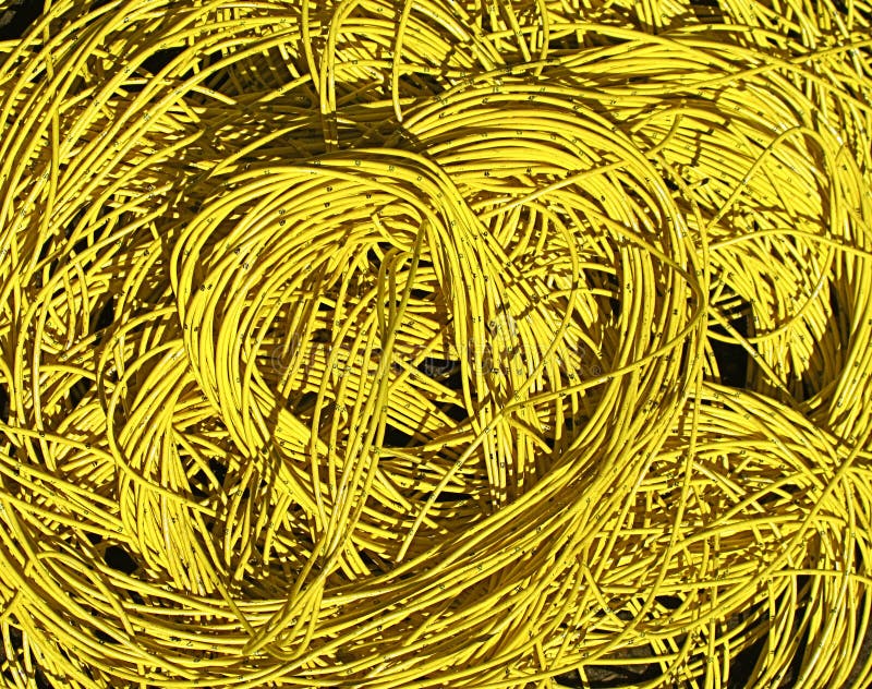 Yellow wire stock photo. Image of installation, equipment - 19800102