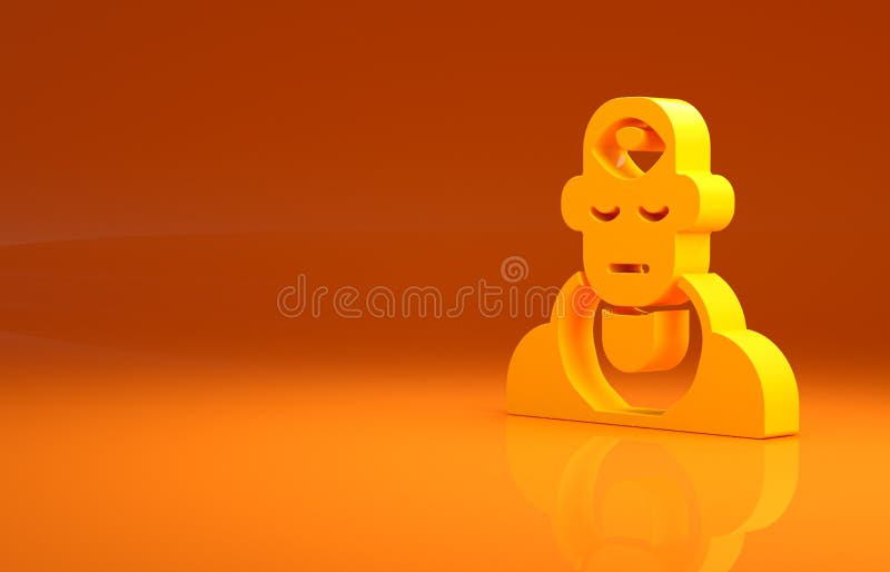 Yellow Wizard Warlock Icon Isolated on Orange Background. Minimalism ...