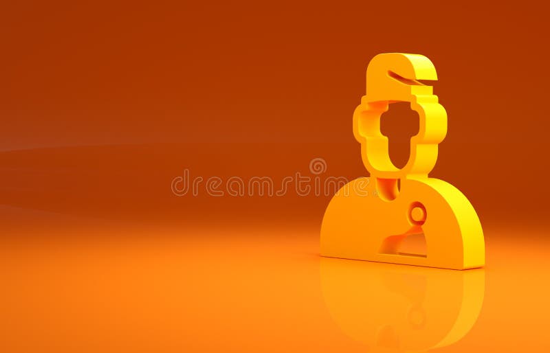 Yellow Wizard Warlock Icon Isolated on Orange Background. Minimalism ...