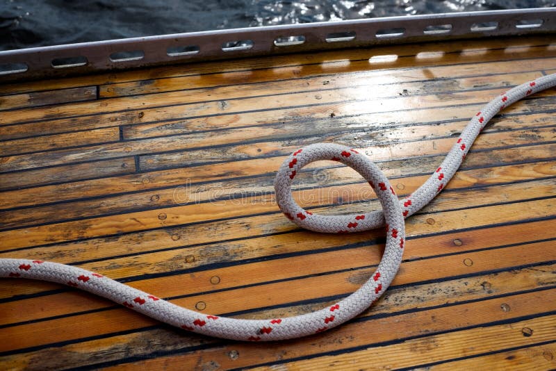 Yellow Wooden Deck with Rope Stock Photo - Image of mark, bind: 99669030
