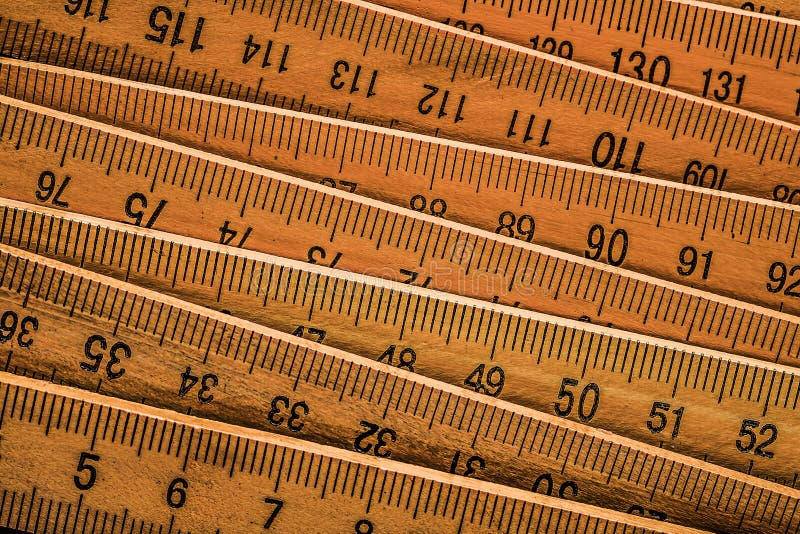 Yellow Wooden Meter on Wood Board Construction Concept Stock Photo ...