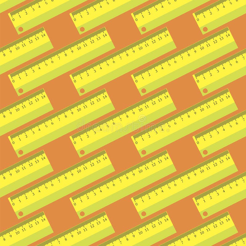 Yellow Wooden Ruler Seamless Pattern Stock Illustration - Illustration ...
