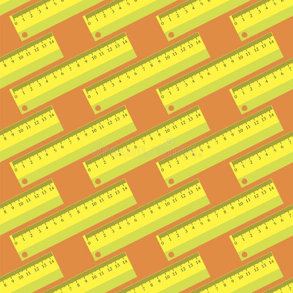 Yellow Wooden Ruler Seamless Pattern Stock Illustration - Illustration ...